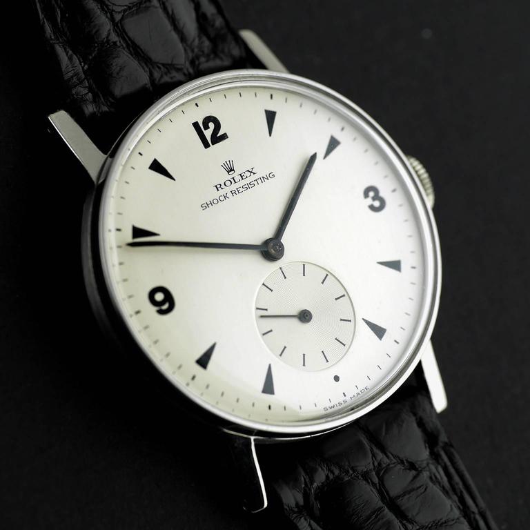 Rolex Stainless Steel Precision Shock Resisting Wristwatch c1945 at ...