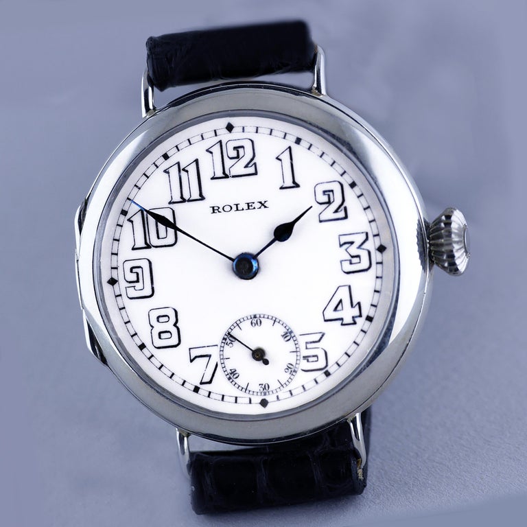 Rolex Silver Officers Trench Watch, 1916 at 1stDibs