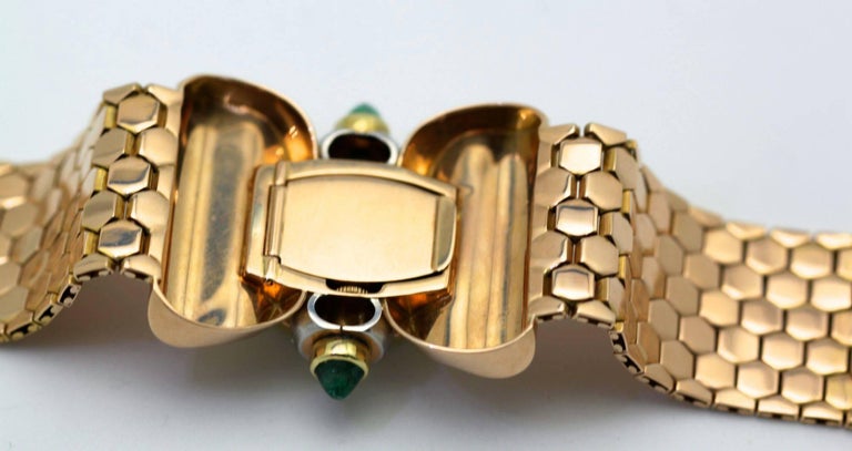 Diamond Emerald Covered Wristwatch For Sale at 1stDibs