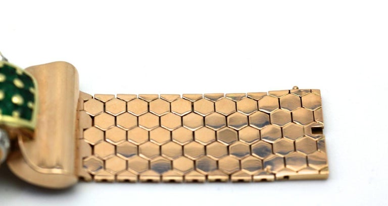 Diamond Emerald Covered Wristwatch For Sale at 1stDibs