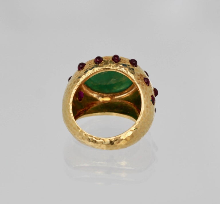 David Webb Emerald Ruby Bombe Ring For Sale at 1stDibs