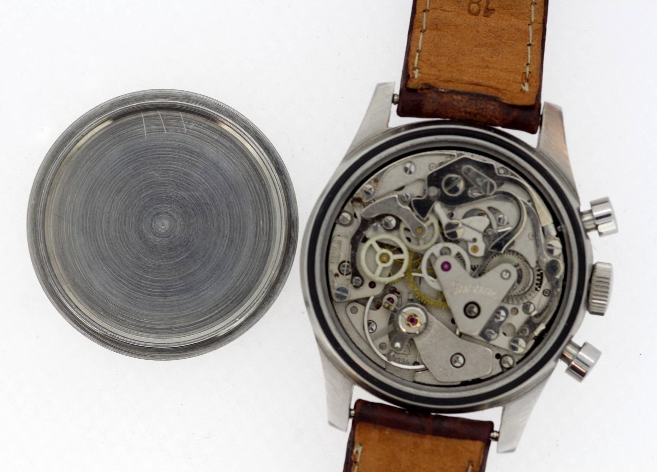 Sandoz Incabloc Vintage Chronograph Watch, Red Vignette Dial, 1960s For ...