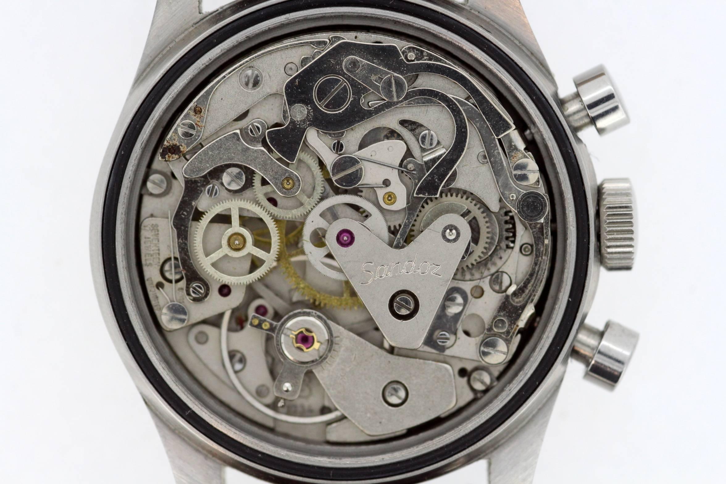 Sandoz Incabloc Vintage Chronograph Watch, Red Vignette Dial, 1960s For ...