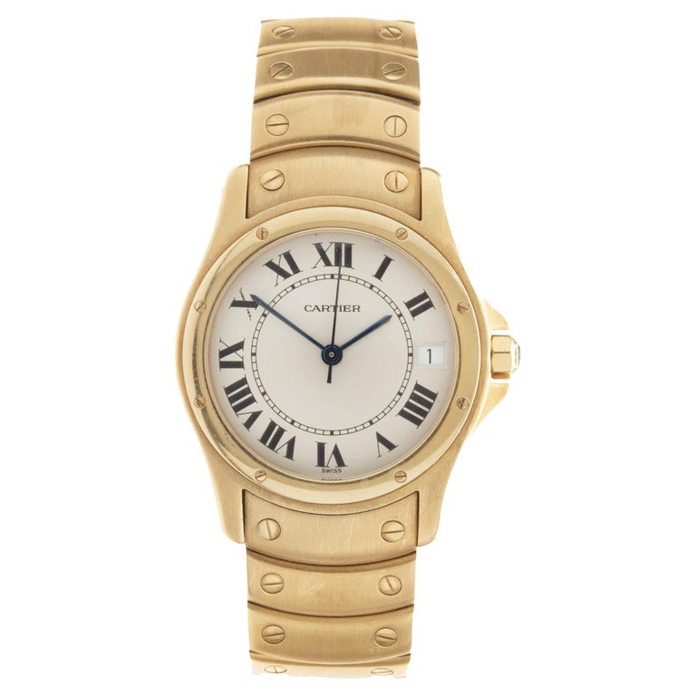Cartier 18 Karat Yellow Gold Santos Ronde at 1stDibs