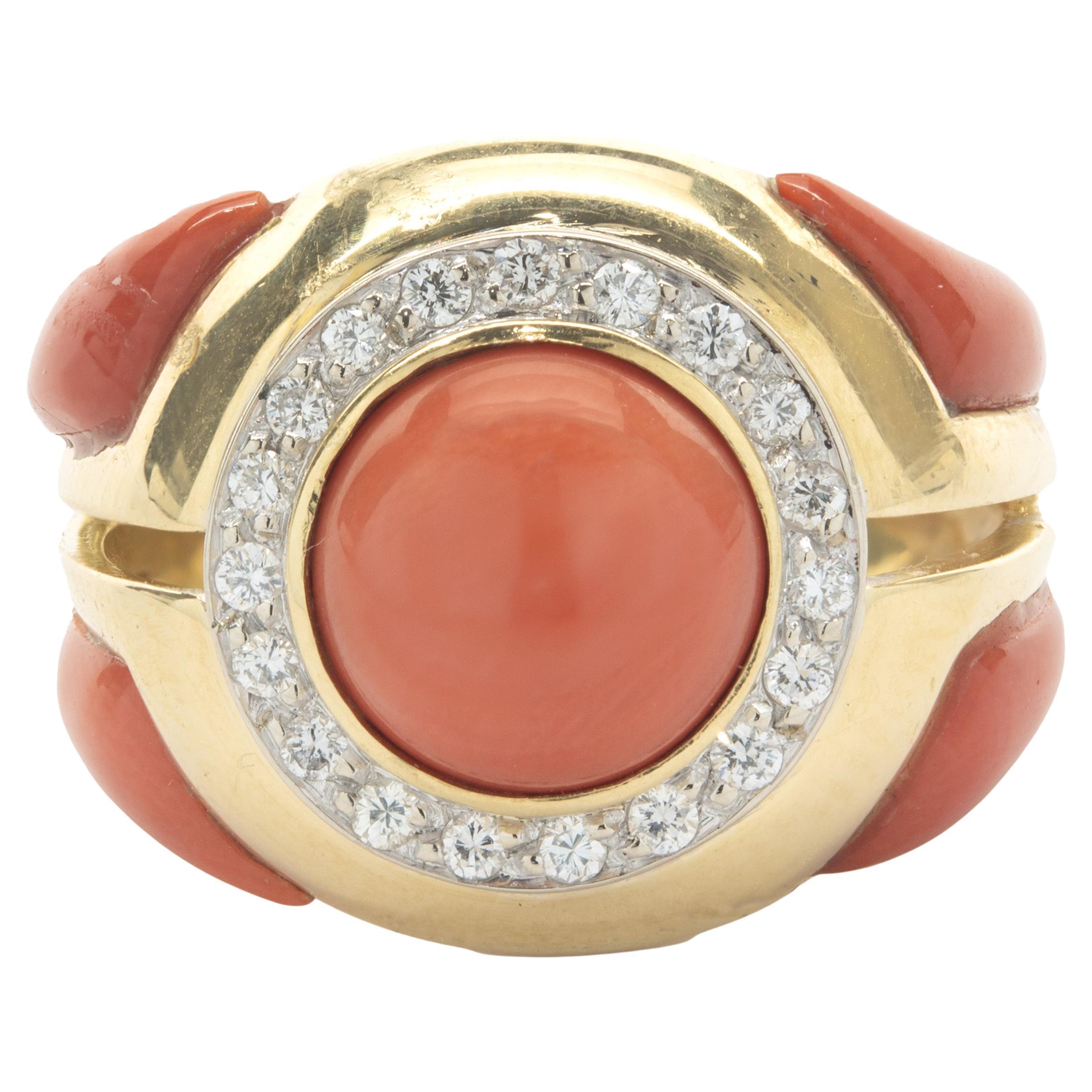 La Kaiser 14 Karat Yellow Gold and Round Brilliant Diamond Ring at ...