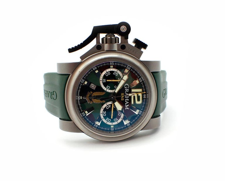 Graham Silver Titanium Chronofighter Commando SAS automatic Wristwatch ...