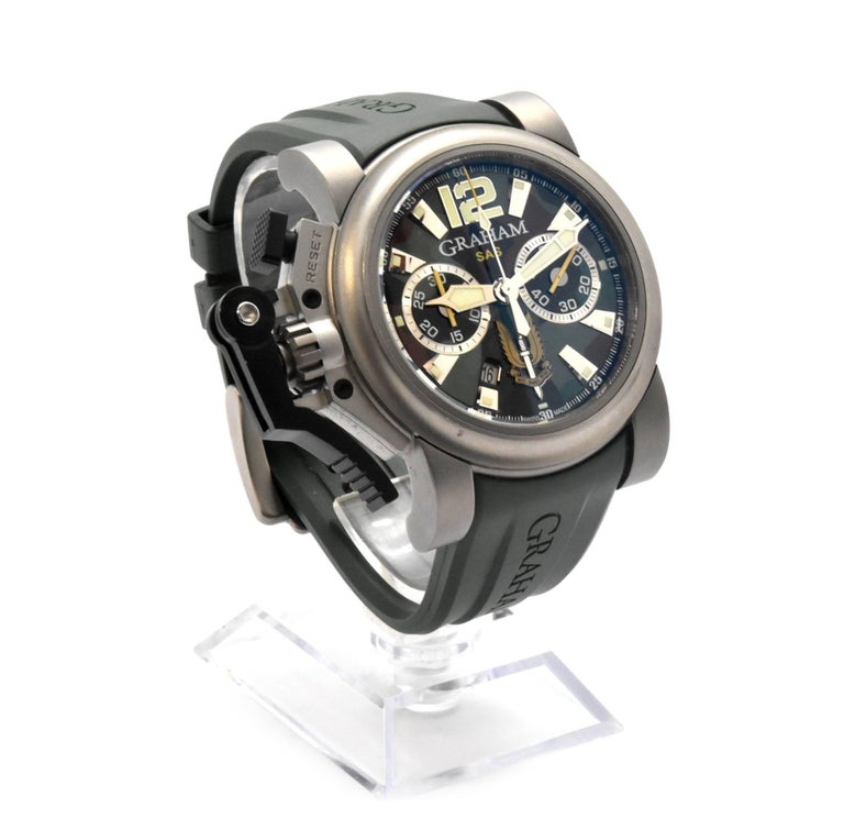 Graham Silver Titanium Chronofighter Commando SAS automatic Wristwatch ...