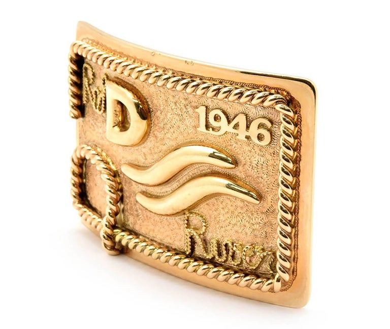 Edward H. Bohlin 14 Karat Yellow Gold Red River D 1946 Belt Buckle at ...