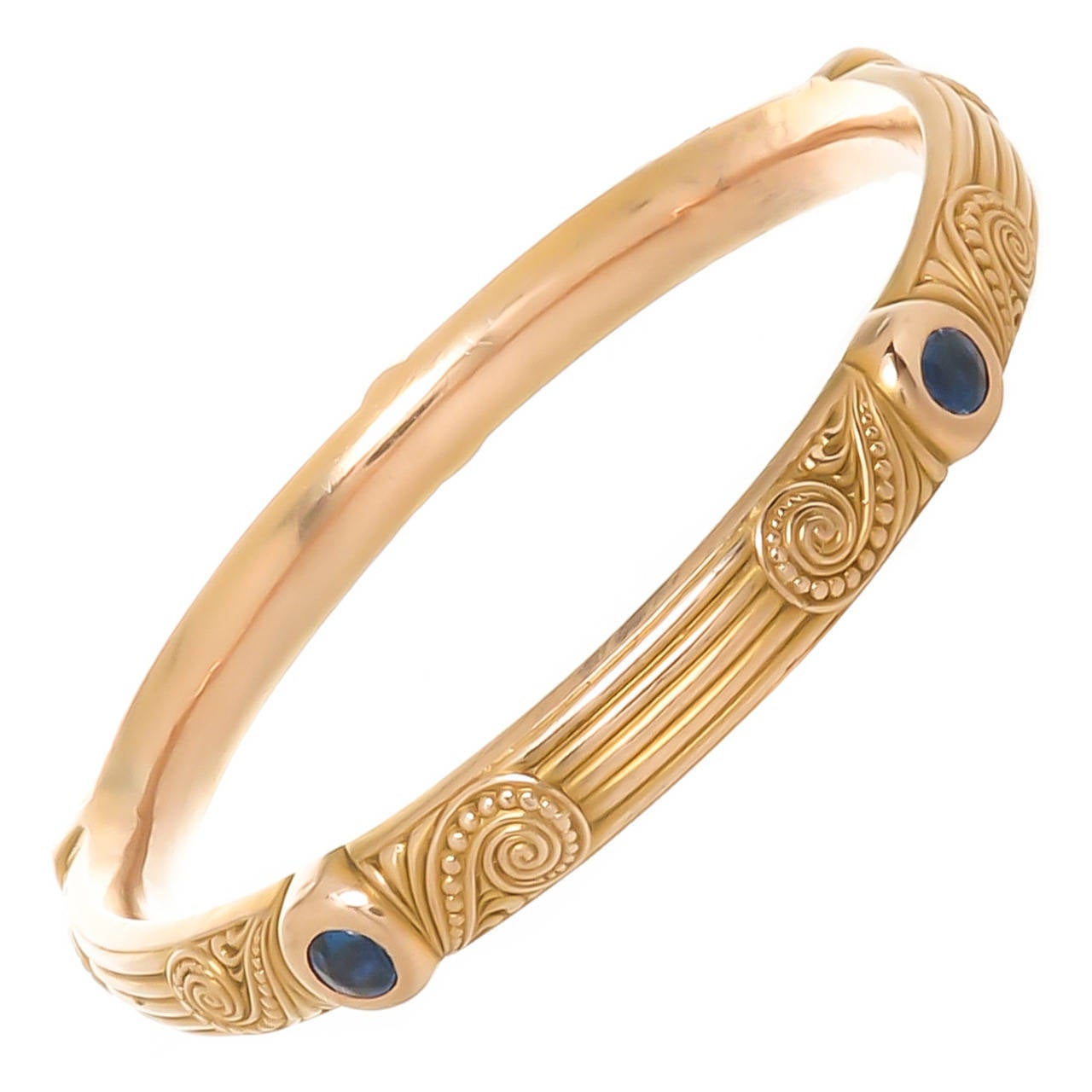Riker Brothers Sapphire Gold Bangle Circa 1910 at 1stDibs