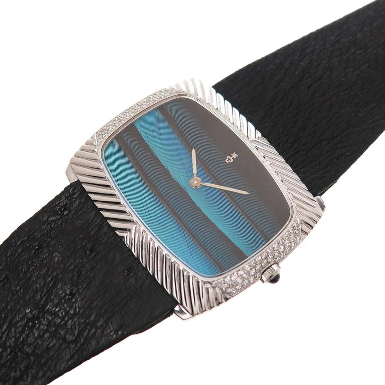Corum White Gold Diamond Peacock Feather Dial Wristwatch at 1stDibs ...