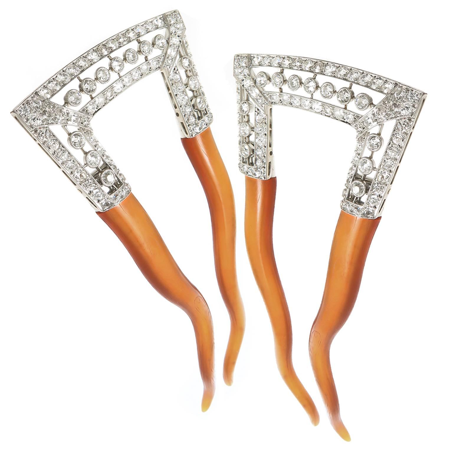 1915 Diamond Platinum Hair Comb Set at 1stDibs | diamond platinum ...
