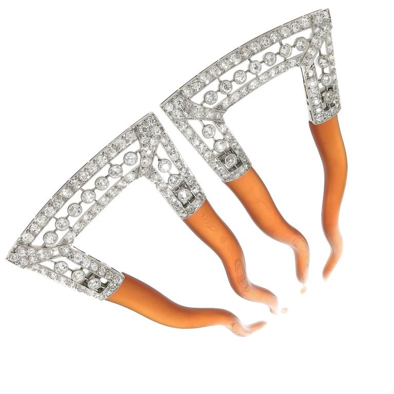 1915 Diamond Platinum Hair Comb Set at 1stDibs | diamond platinum ...