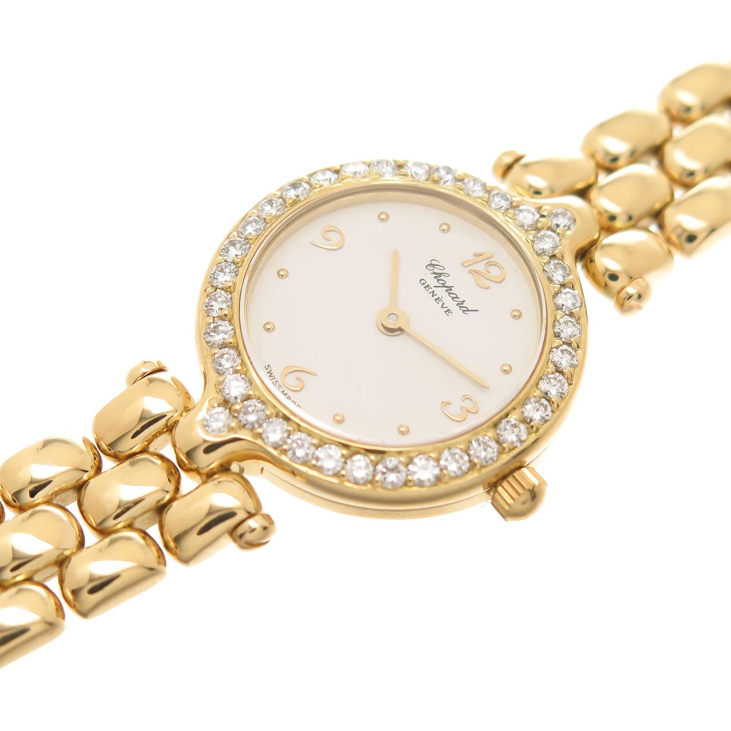 Chopard Lady's Yellow Gold Diamond Quartz Wrist Watch For Sale at 1stdibs