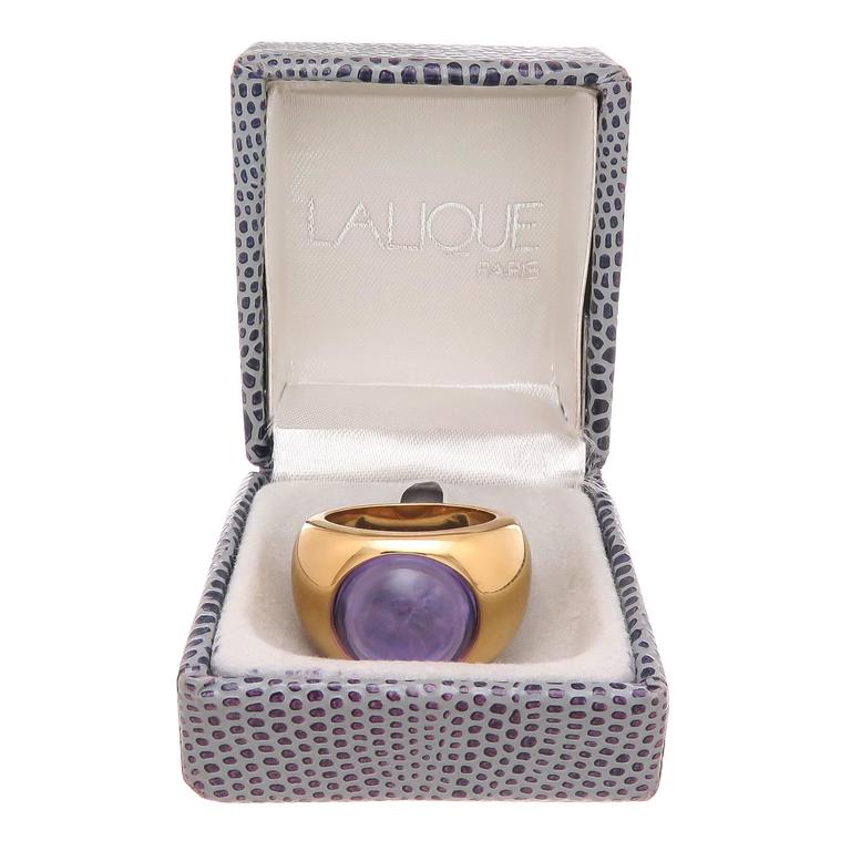 Lalique Soleil Purple Crystal Ring at 1stDibs
