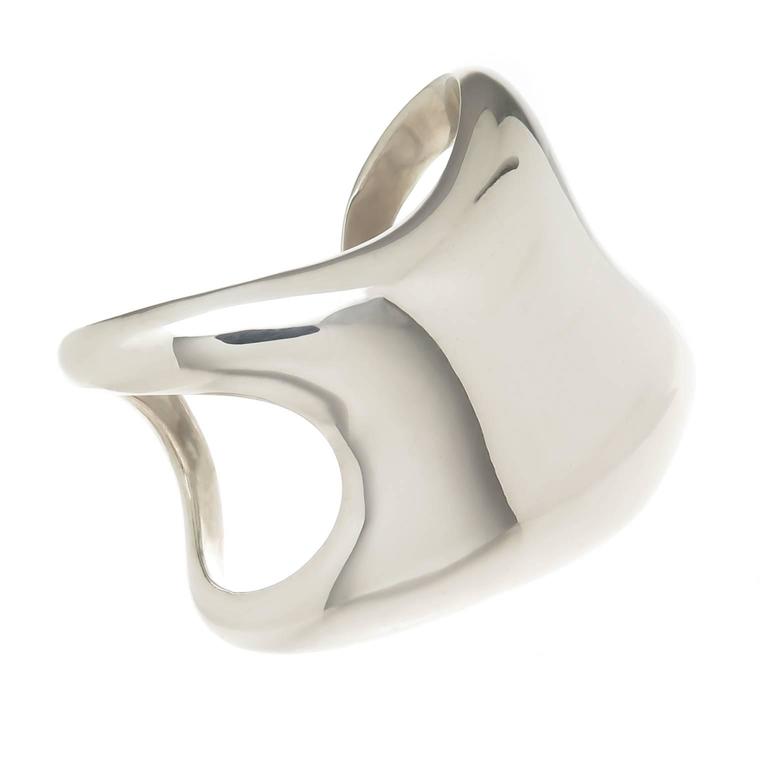 Tiffany and Co. Elsa Peretti Silver Bone Cuff Bracelet at 1stDibs ...