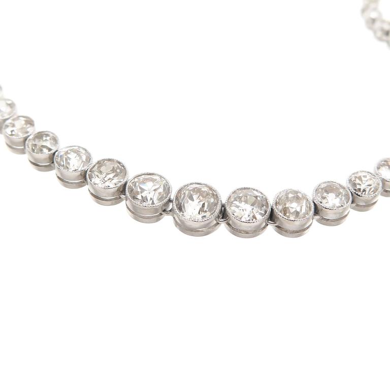 Old Mine cut Diamond Platinum Riviere Necklace at 1stDibs
