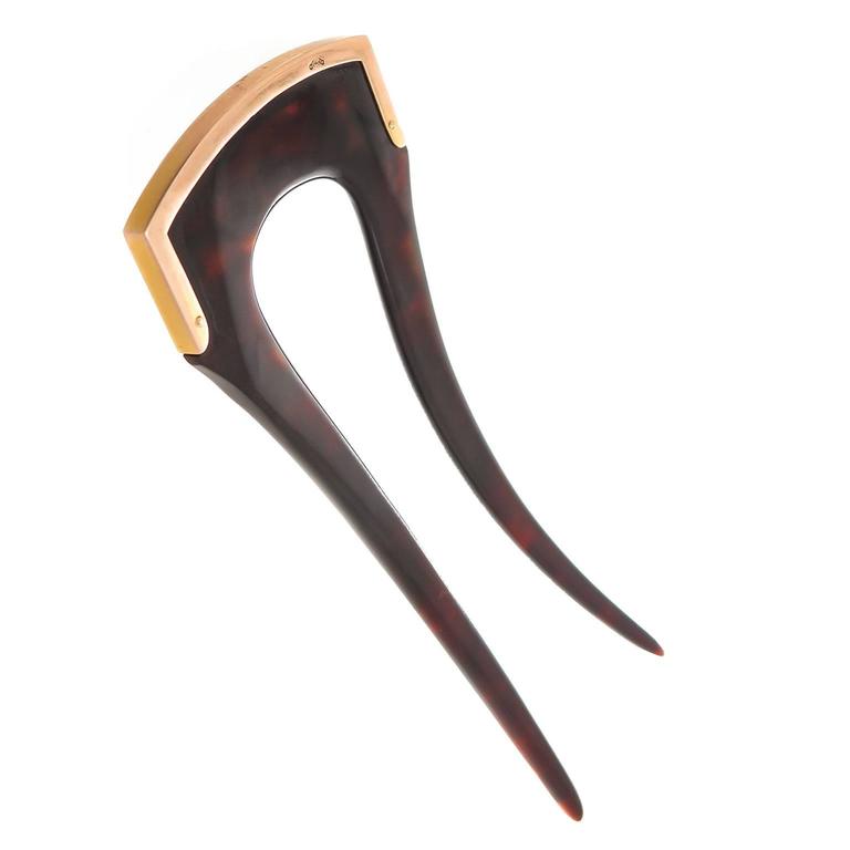 Late Victorian Tortoise Shell Gold Hair Combs at 1stDibs