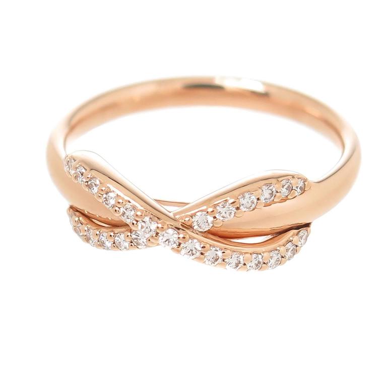Tiffany and Co. Infinity Collection Diamond Rose Gold Ring at 1stDibs ...