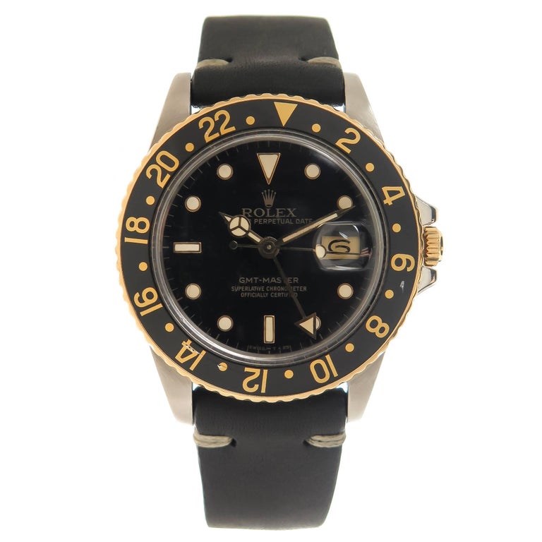 Rolex Yellow Gold Stainless Steel Gilt Dial GMT Master Automatic ...