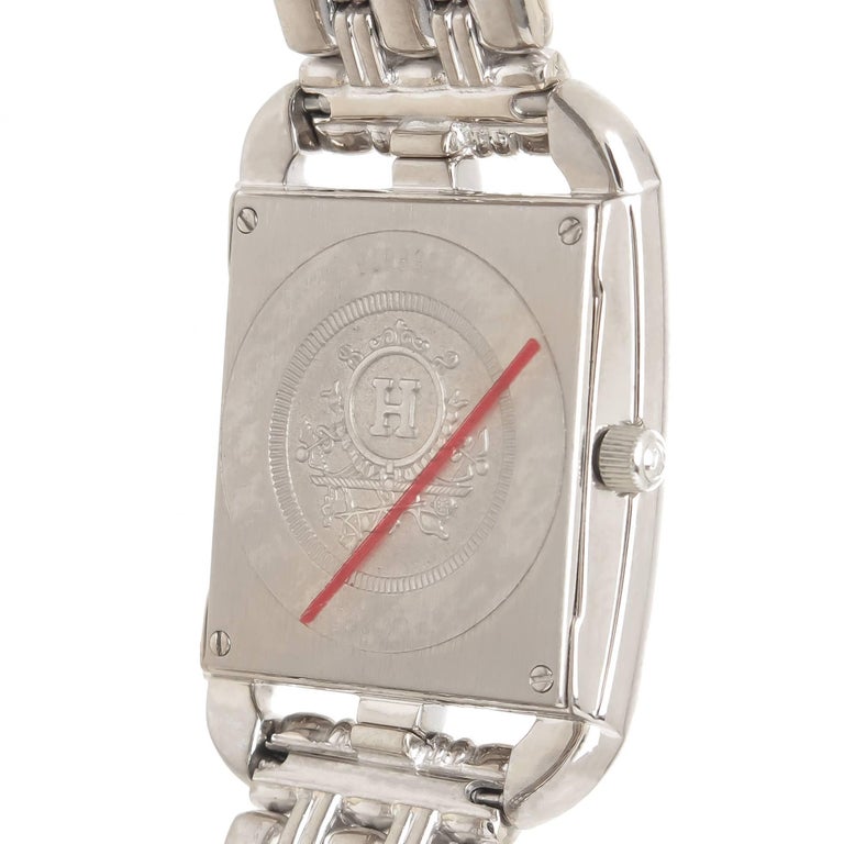 Hermes Ladies White Gold Diamond Cape Cod Quartz Wristwatch at 1stDibs