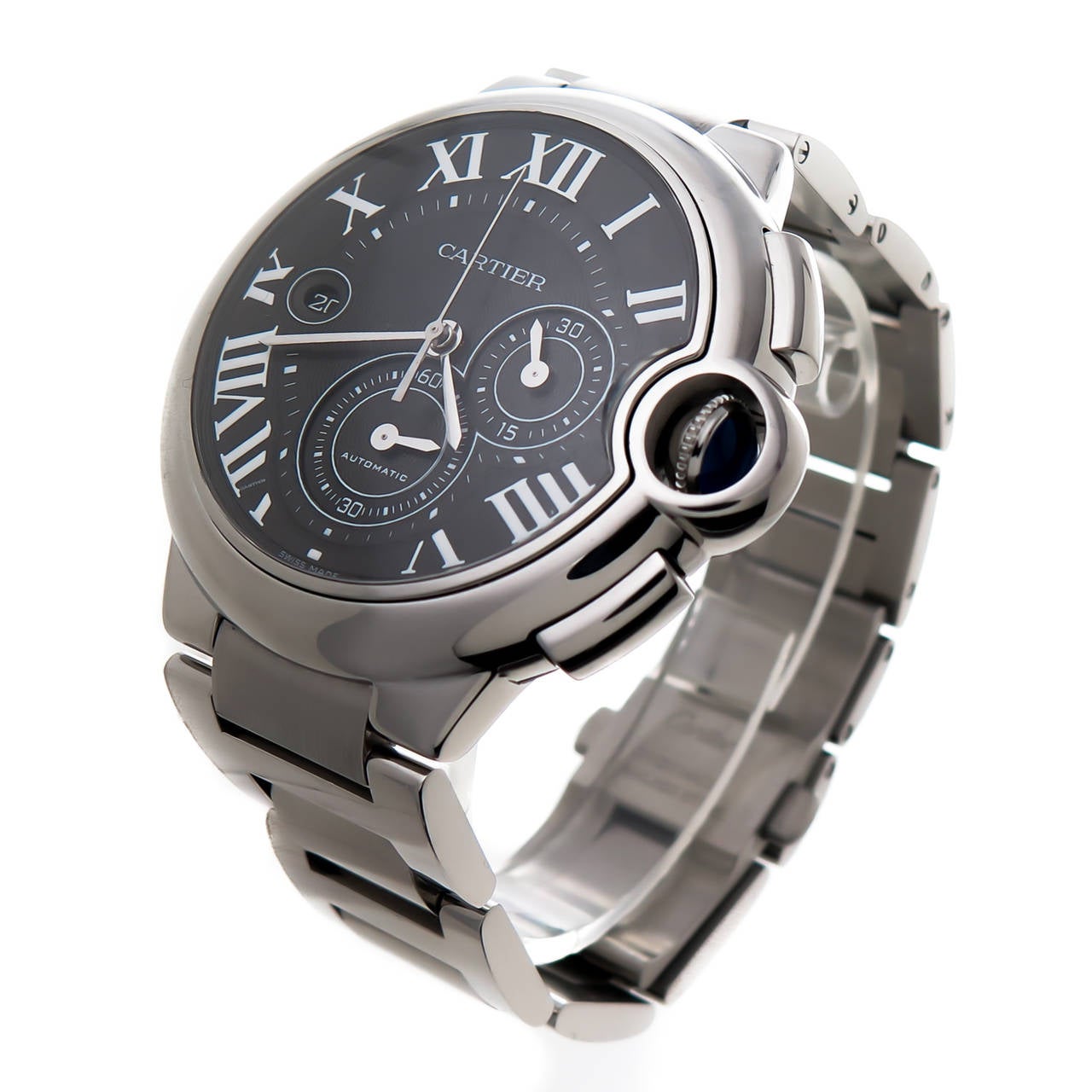 Cartier Stainless Steel Ballon Bleu Chronograph Automatic Wristwatch at ...