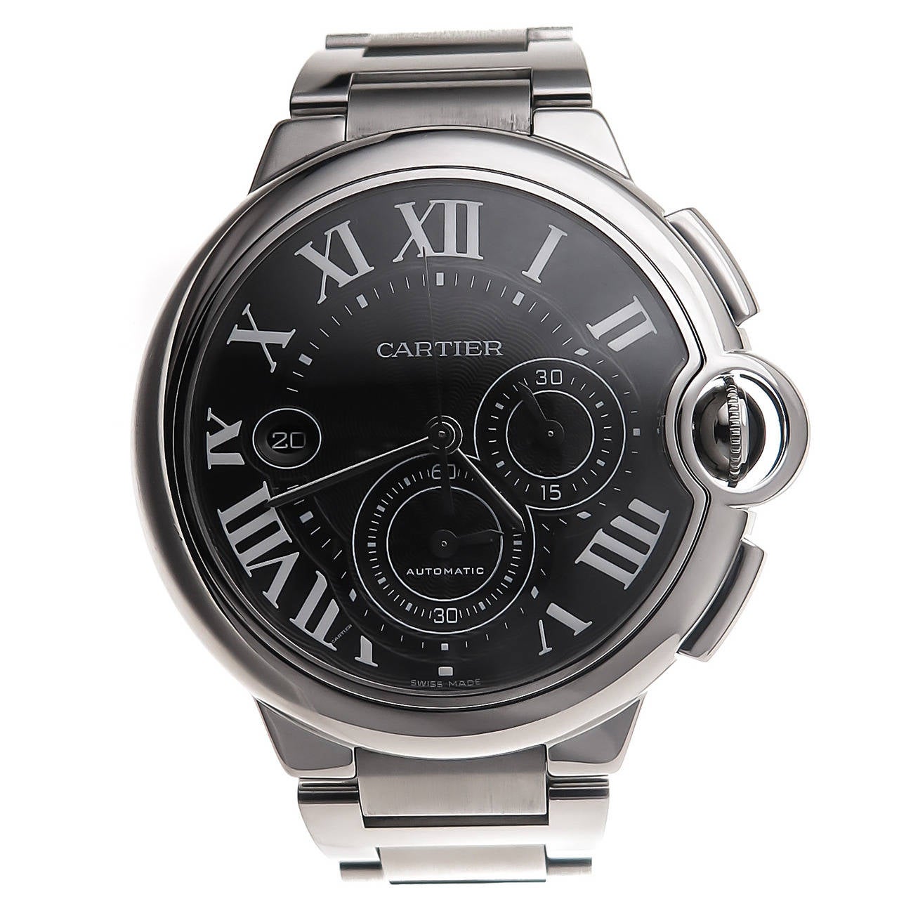 Cartier Stainless Steel Ballon Bleu Chronograph Automatic Wristwatch at ...