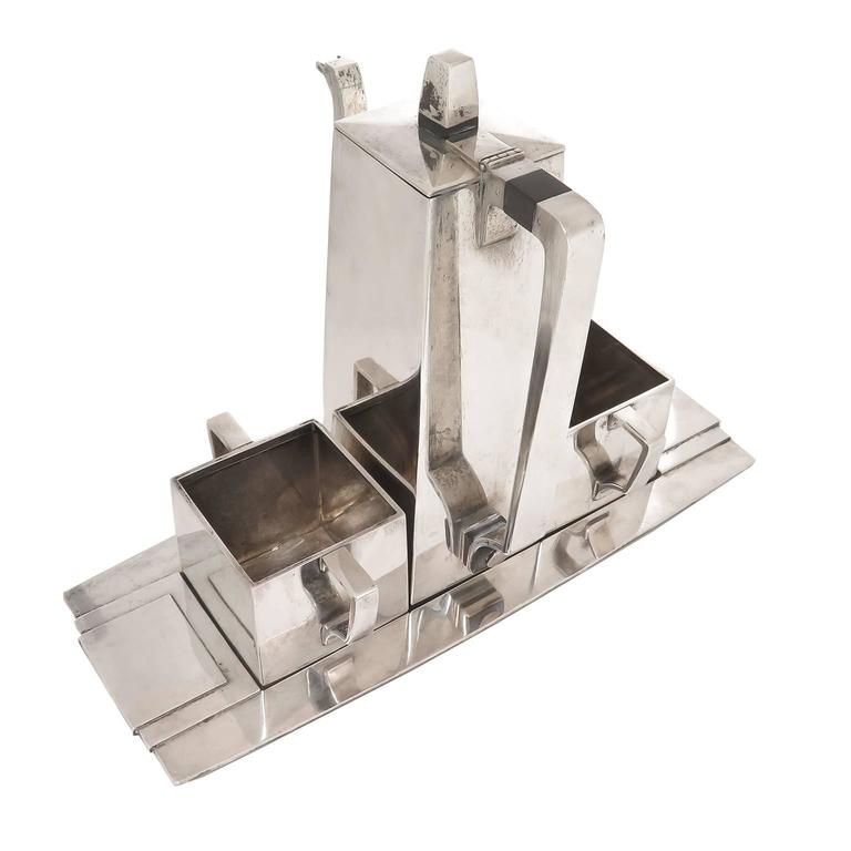 Tiffany and Co. Art Deco Streamline silver Tea Service at 1stDibs