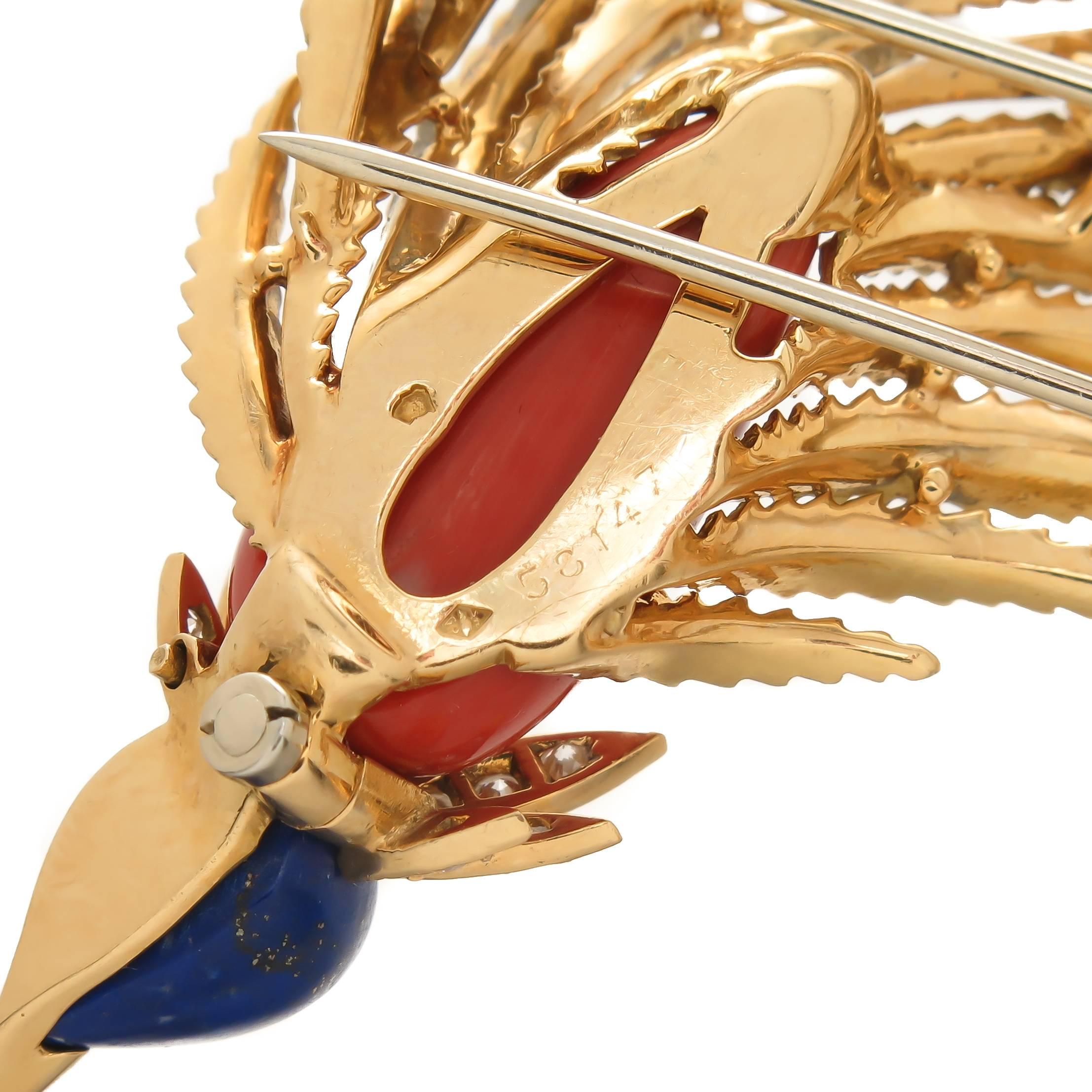 Cartier Paris Large Gemstone Gold Bird Brooch at 1stDibs | cartier bird ...