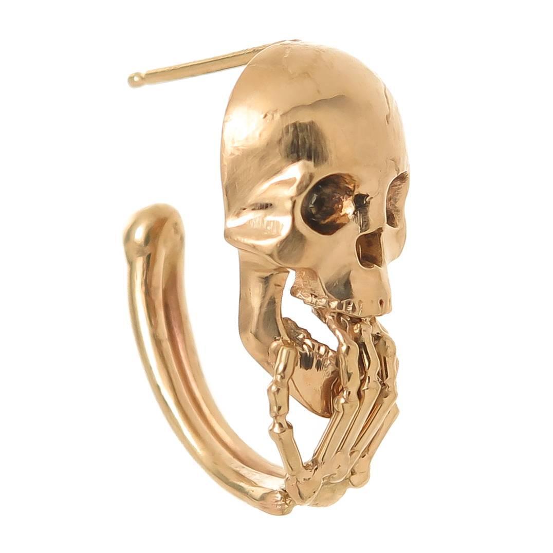Gold Skull Earrings at 1stdibs