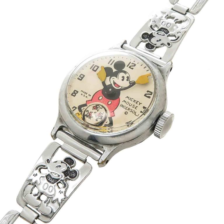 Ingersoll Chromed Steel Mickey Mouse Wristwatch with Important ...