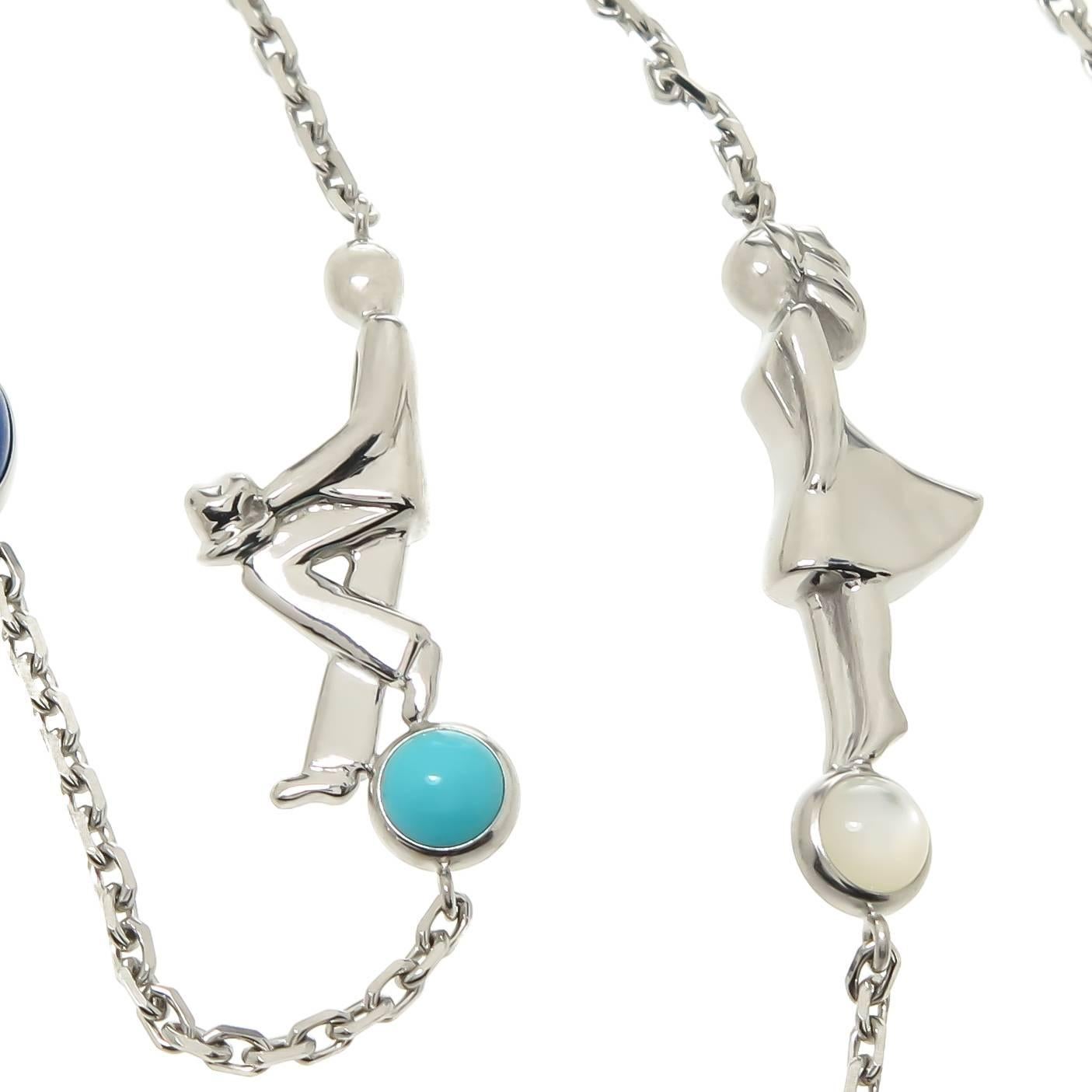 Van Cleef and Arpels Romance Large White Gold and Gem Set Necklace at ...