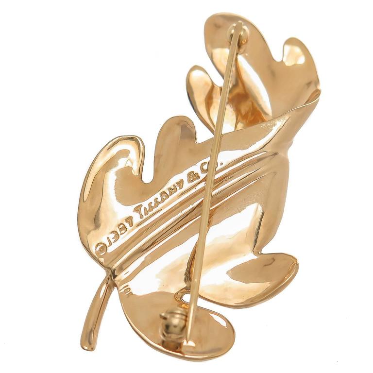 Tiffany and Company Gold Acorn Leaf Brooch at 1stDibs | acorn brooch