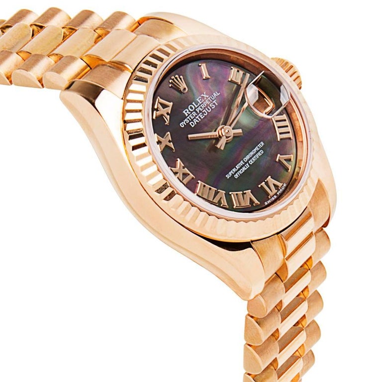 Rolex Datejust 179175 Ladies Chronometer Watch in Rose Gold For Sale at ...