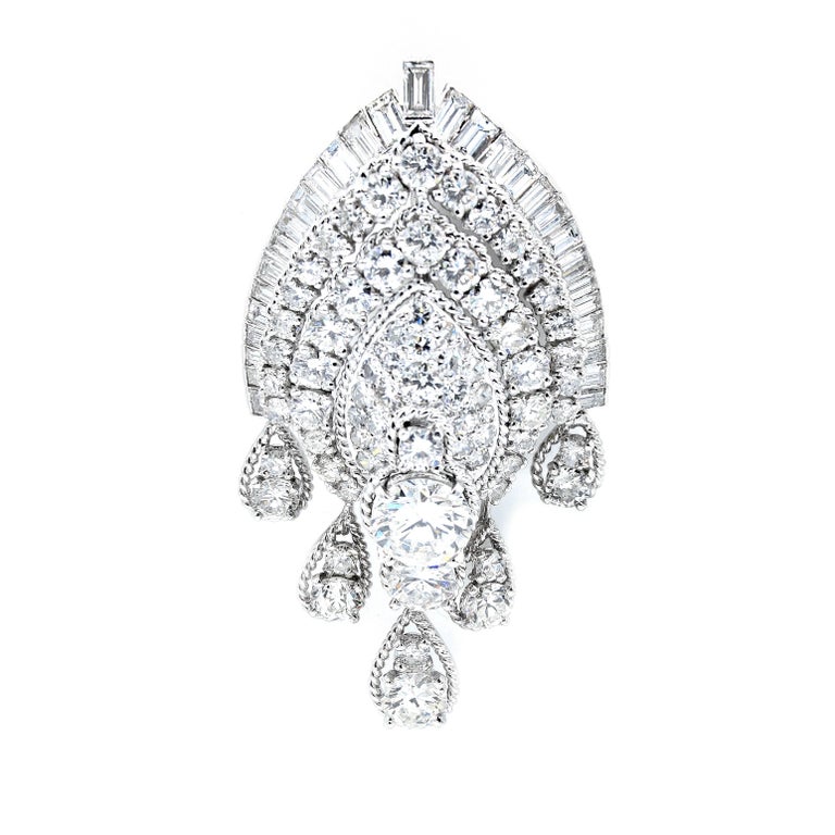 Van Cleef and Arpels Diamond Platinum Convertible Pendant Necklace For ...