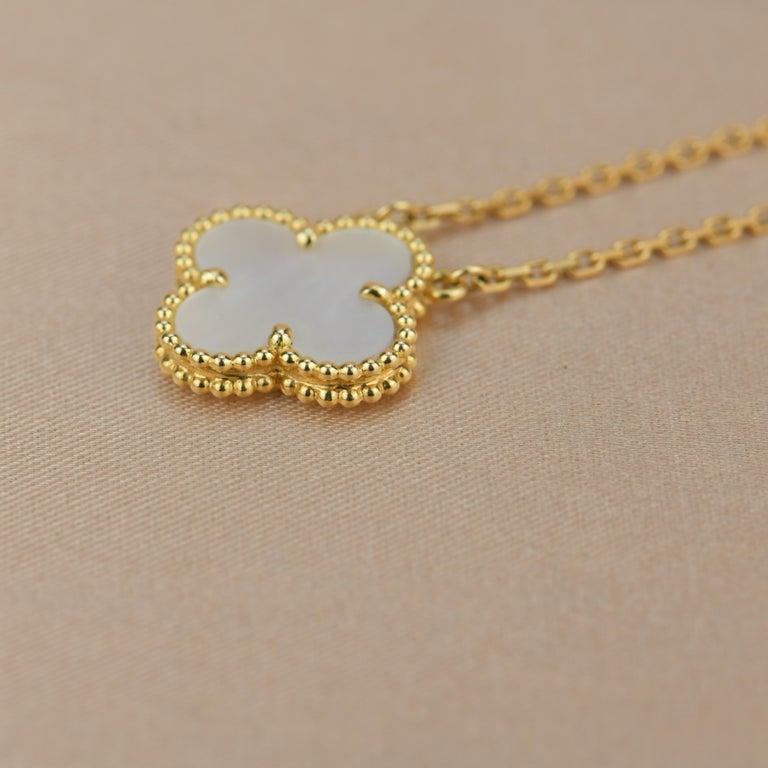 Van Cleef and Arpels Mother of Pearl Alhambra Pendant Necklace at ...