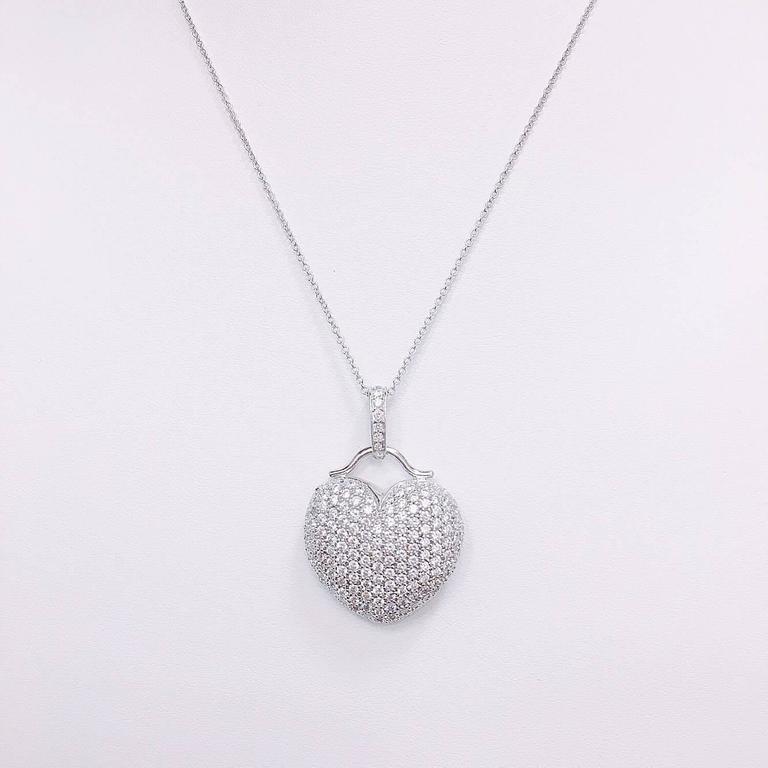 Puffed Micro Pave Diamond Heart For Sale at 1stDibs | pave puffed heart ...