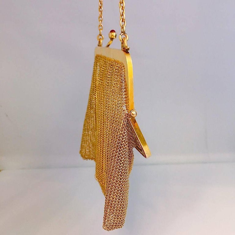 18 Karat Gold Ruby Diamond Purse at 1stDibs