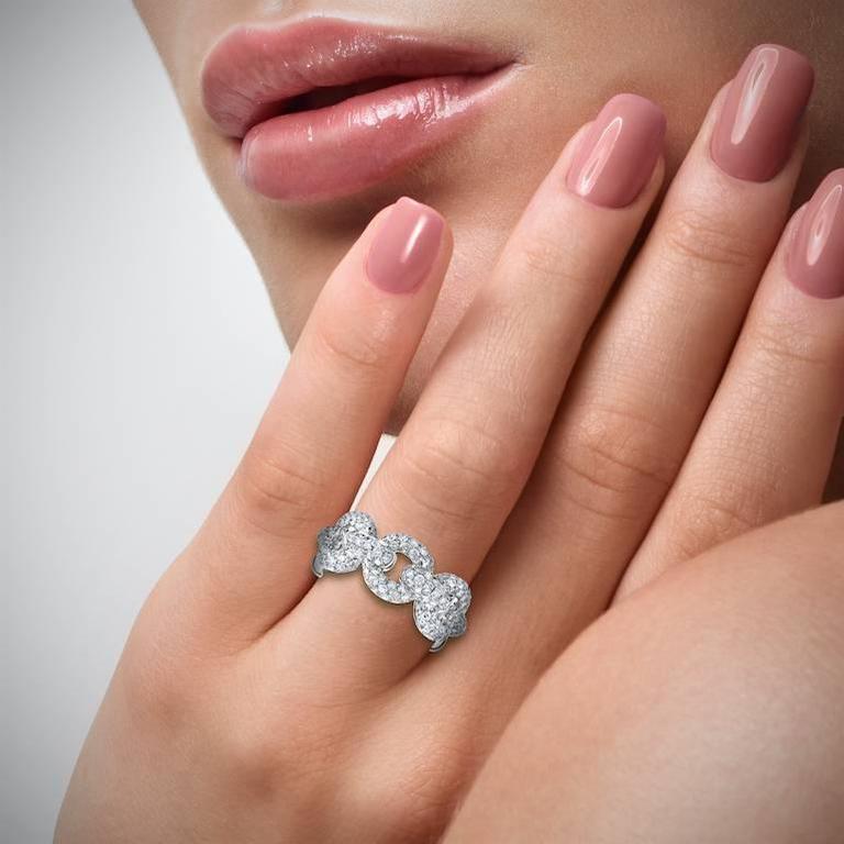 Interlinked Diamond Band Ring For Sale at 1stDibs