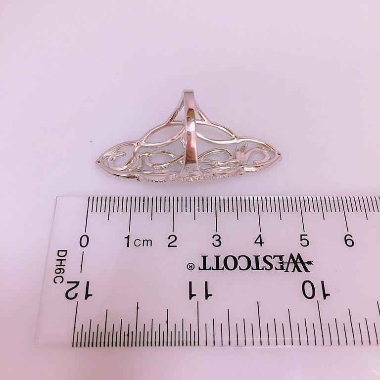 Long Diamond Gold Ring For Sale at 1stDibs