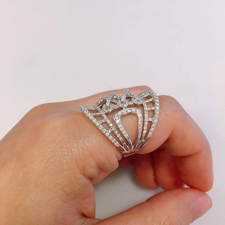 Emilio Jewelry Lace Diamond Ring For Sale at 1stDibs