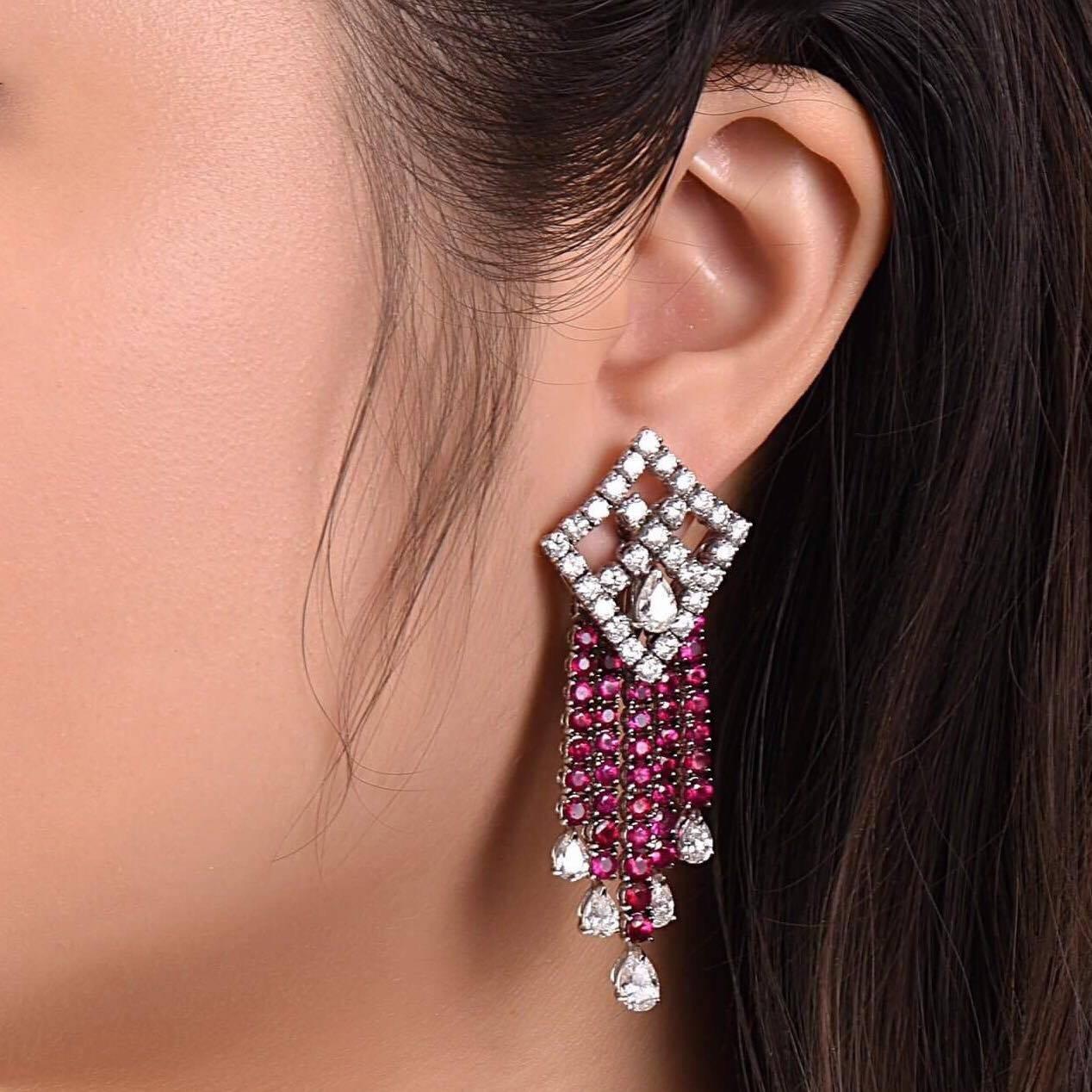 Ruby Dangle Earrings at 1stDibs