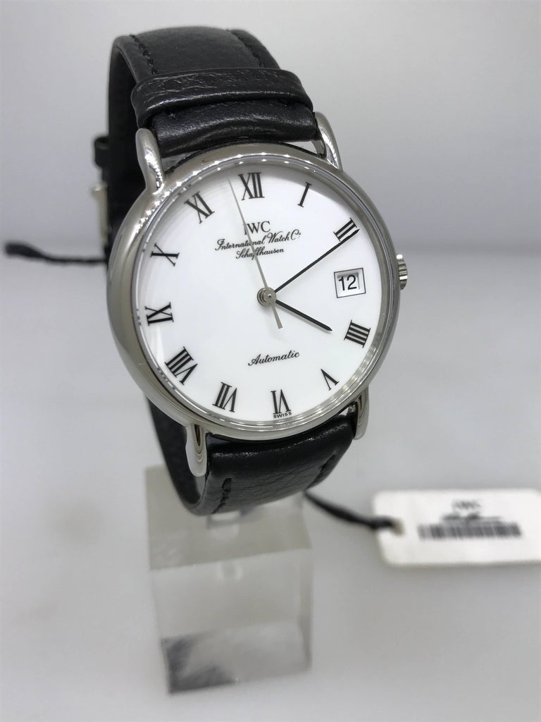 IWC Schaffhausen Vintage Portofino Stainless Steel Leather Band ...