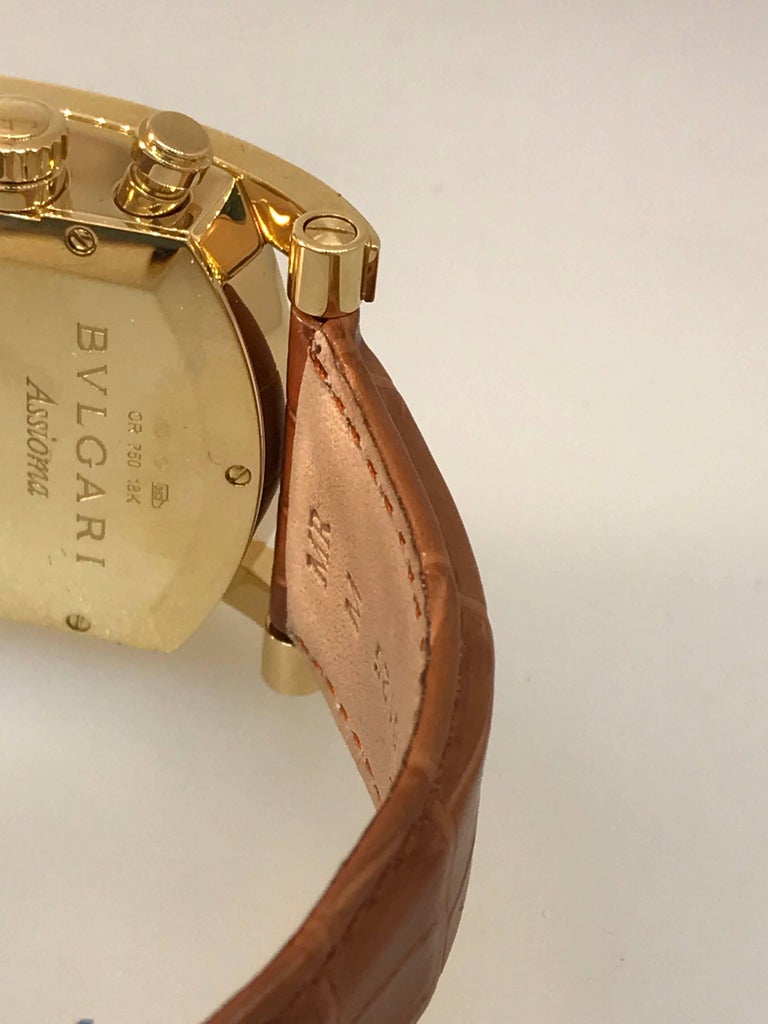 Bulgari Yellow Gold Assioma Chronograph Automatic Wristwatch at 1stDibs