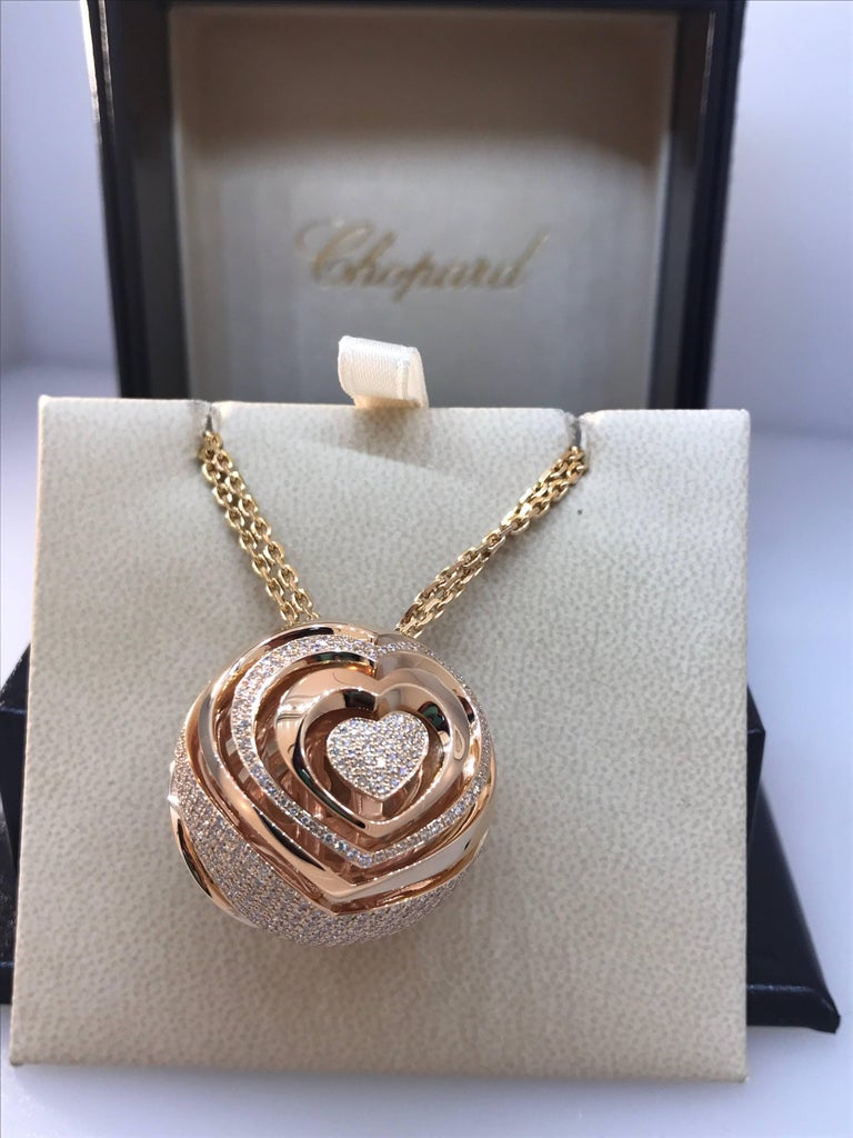 Chopard Xtravaganza Gold and Diamond Double Stranded Chain Pendant or ...