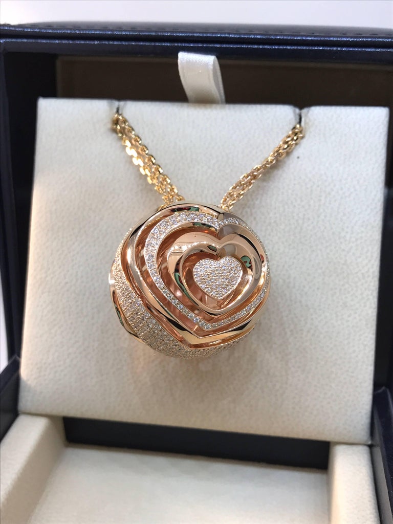 Chopard Xtravaganza Gold and Diamond Double Stranded Chain Pendant or ...