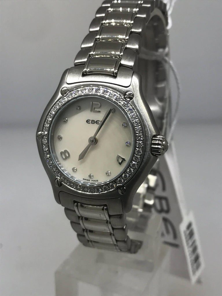 Ebel 1911 Stainless Steel Diamond Bezel and Dial Mother of Pearl Ladies ...