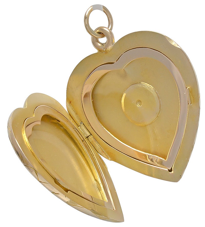 Antique Figural Gold Heart Locket at 1stDibs | antique gold heart locket