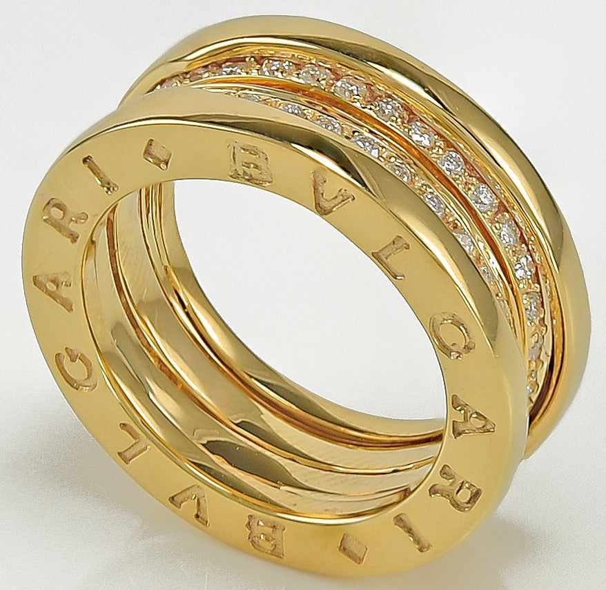 Bulgari Diamond Gold B.Zero Ring at 1stDibs | bulgari bzero, b zero ring