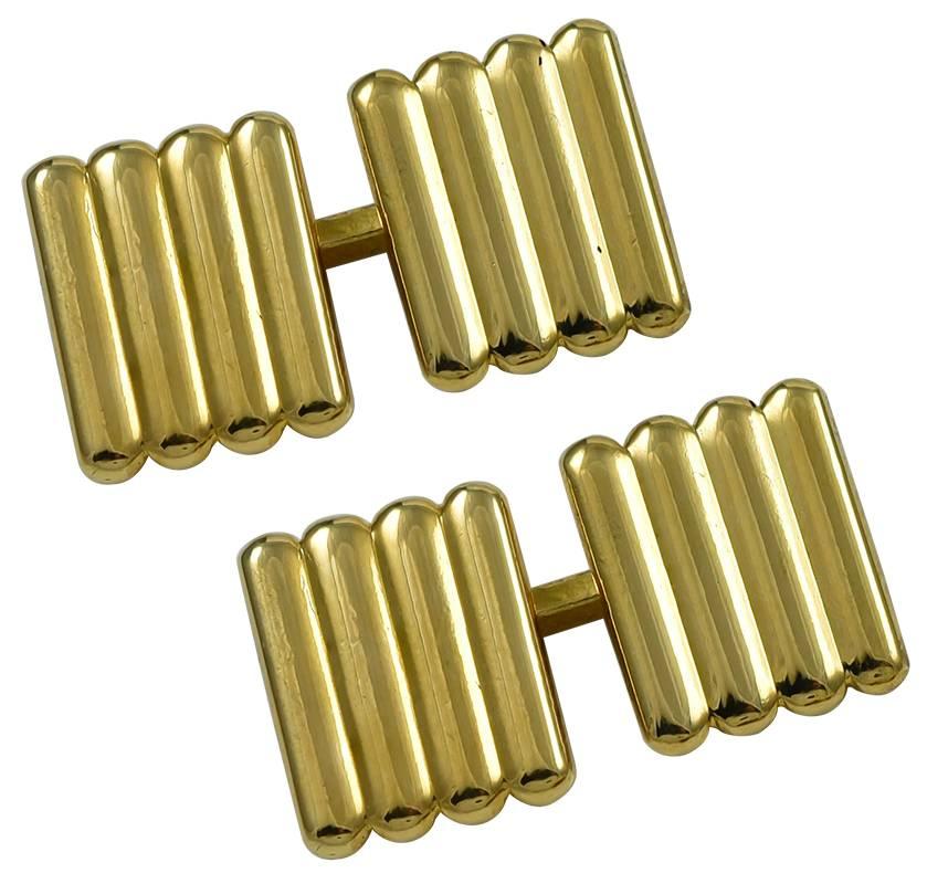 Cartier Gold Double-Sided Cufflinks at 1stDibs
