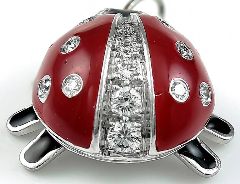 Tiffany and Co. Platinum Diamond Enamel Ladybug Charm at 1stDibs ...
